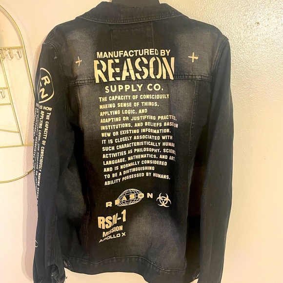 Reason | Jackets & Coats | Reason Mulberry Moto Denim Biker Men Gray ...